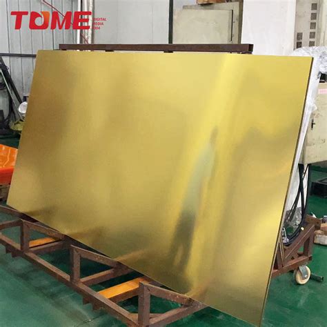 1220x2440x1mm Gold Plexiglass Eco Friendly Mirror Acrylic