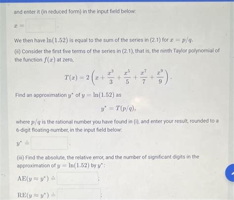 Solved Taylor Seriespolynomials Natural Logarithm All
