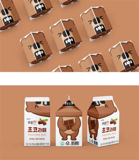 캐릭터를 활용한 우유 패키지 디자인 패키지 포트폴리오 크몽