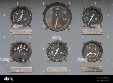 Close Up Old Control Panel Of Factory Machine Vintage Industrial Technology Stock Photo Alamy