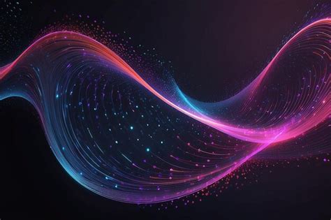 Premium Photo Abstract Circle Wave With Moving Dots Flow Of Particles Cyber Technology