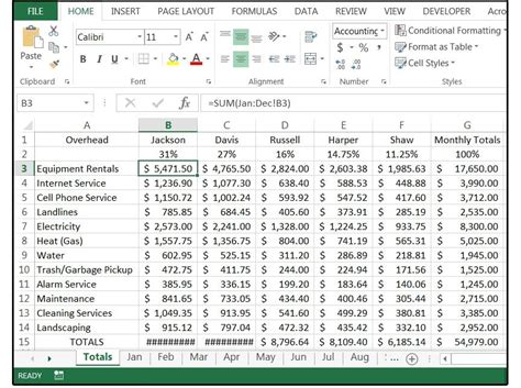 Excel Workbooks Three Dimensional Workbooks And Other Number Crunching