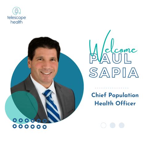 Telescope Health Names Paul Sapia As Chief Population Health Officer
