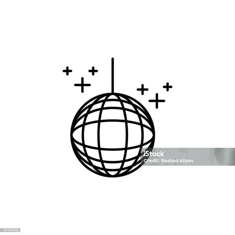 클럽 공 아이콘입니다 새 해 Oarty 개요 아이콘의 요소입니다 웹사이트 디자인 및 개발 응용 프로그램 개발에 대 한 얇은 라인 아이콘 프리미엄 아이콘 거울에 대한 스톡