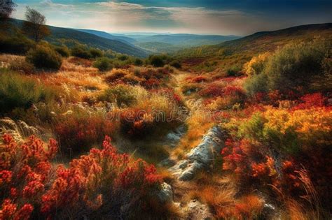 Beautiful Landscape With Classical Painting Style Ai Generated Stock