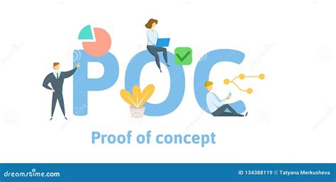 Poc Proof Of Concept Concept With Keywords Letters And Icons Flat Vector Illustration