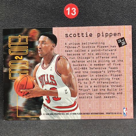 【大腿代卖提前预付80 】scottie Pippen 斯科蒂皮蓬 1995 96 Fleer End 2 End 特卡 经典老特 公牛队 皮