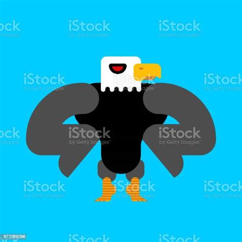 강력한 대머리가 글 격리 큰 강력한 새입니다 벡터 일러스트입니다 갈고리 발톱에 대한 스톡 벡터 아트 및 기타 이미지 갈고리 발톱 갈색 귀여운 Istock