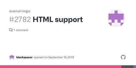Html Support · Issue 2782 · Ocornut Imgui · Github