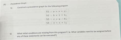 Solved B Precedence Graph 5 Construct A Precedence Graph