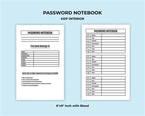 Simple Password Note Book Kdp Interior 31091631 Vector Art At Vecteezy