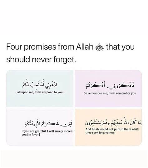 Islamic Quotes Four Promises From Allah