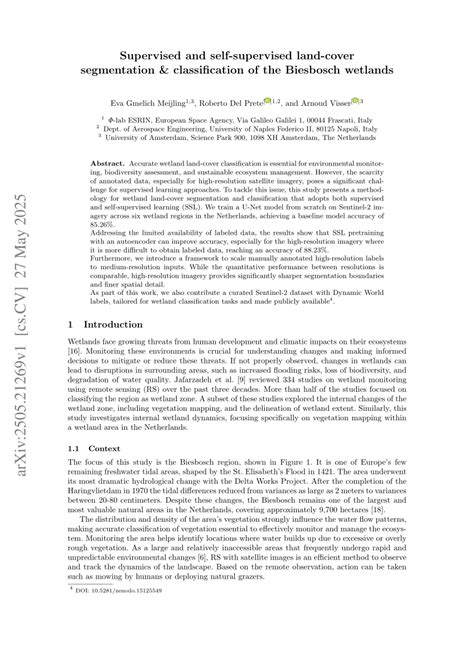 Pdf Supervised And Self Supervised Land Cover Segmentation And Classification Of The Biesbosch