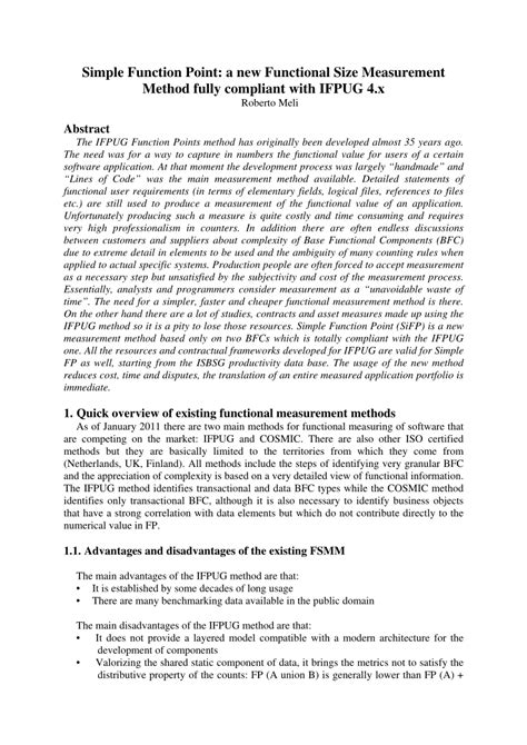 pdf simple function point a new functional size measurement method fully compliant with ifpug 4 x