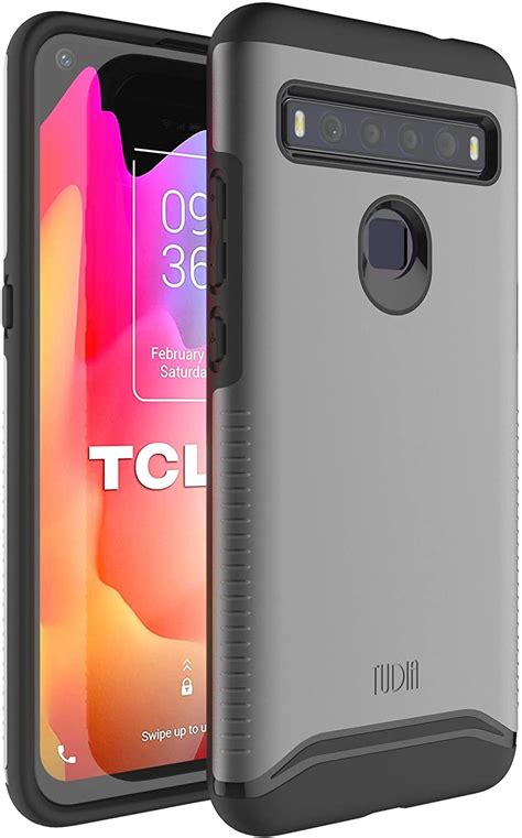 Tudia Merge Designed For Tcl 10l Case Rugged Slim Dual Layer