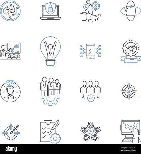 Service Contract Line Icons Collection Agreement Assurance Bond Commitment Connection