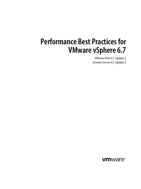 Vsphere Esxi Vcenter Server 67u2 Performance Best Practices Download