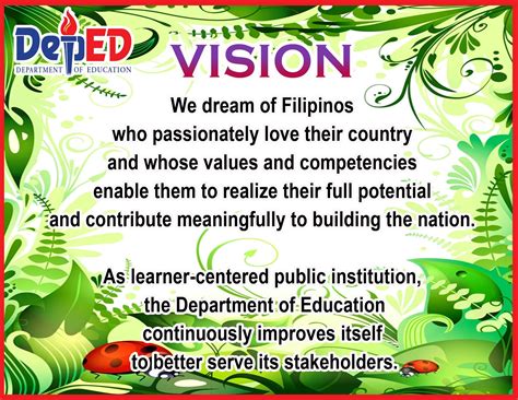 Deped Vision Mission Core Values Deped Order