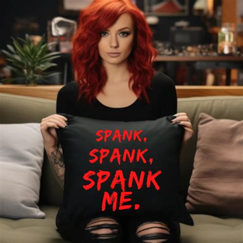 Bdsm Spank Me Black And Red Square Pillow Ts Naughty Etsy