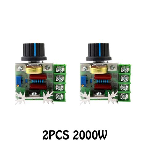 2pcs Ac 220v 2000w Scr Voltage Regulator Dimmer Motor Speed Controller Thermostat Electronic