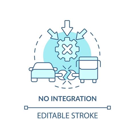 No Integration Turquoise Concept Icon Separated Services Maas Integration Level Abstract Idea
