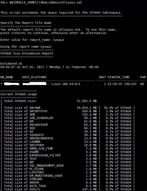 All About Oracle Cleaning Oracle Sysaux Tablespace Usage Sysaux
