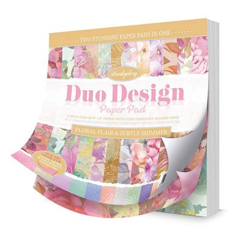 Hunkydory Crafts Duo Design Paper Pads Floral Flair And Subtle Shimm