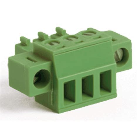 4 Position 3 5mm Pluggable Terminal Block With Screw Locks Screw Clamp Green Housing 30 16awg