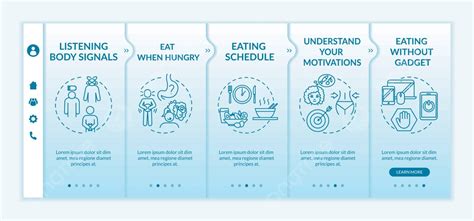 Mobile Nutrition Onboarding Template With Responsive Icons Dietary Diet Understand Vector