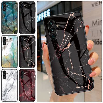 Glossy Marble Glass Case Silicone Phone Cover For Samsung Galaxy A04