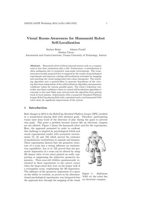 Pdf Visual Room Awareness For Humanoid Robot Self Localization