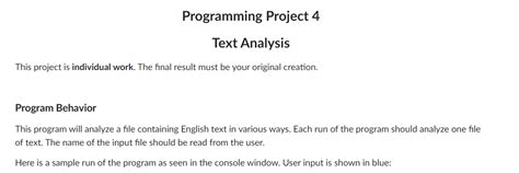 Programming Project 4 Text Analysis This Project Is