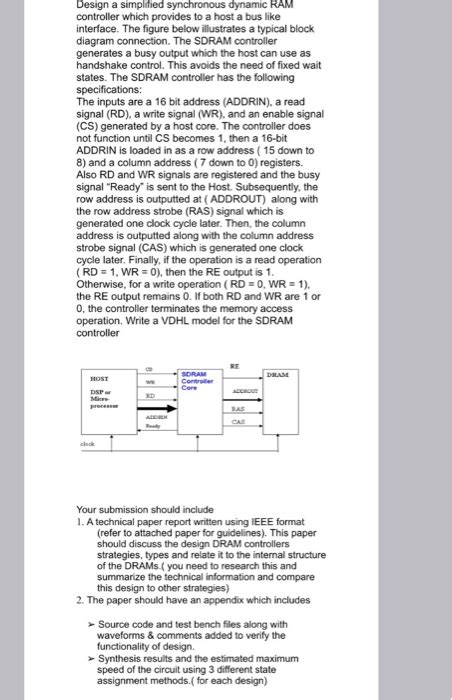 Design A Simplified Synchronous Dynamic Ram