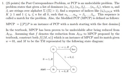 1 25 Points The Post Correspondence Problem Or