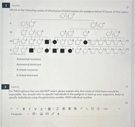 Solved Which Of The Following Modes Of Inheritance Could