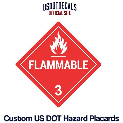Hazard Class 3 Flammable Liquids Flammable Placard Usdot Decals