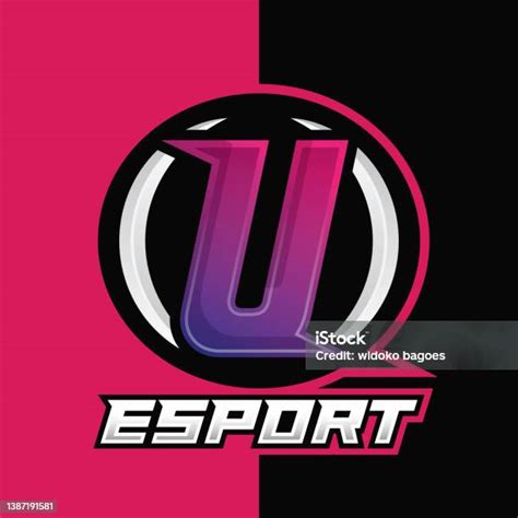 Letter U 마스코트 E스포츠 로고 디자인 Esport 로고 일러스트 템플릿 게이머 팀 로고 디자인 Championship에 대한 스톡 벡터 아트 및 기타 이미지