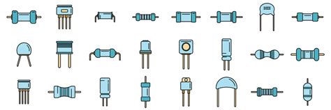 Resistor Icons Set Vector Color Line 42522385 Vector Art At Vecteezy