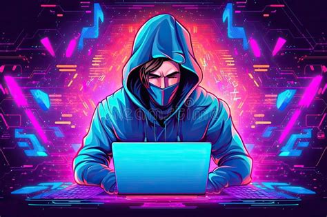Anonymous Hacker Concept Of Hacking Cybersecurity Cybercrime Cyberattack Stock Illustration