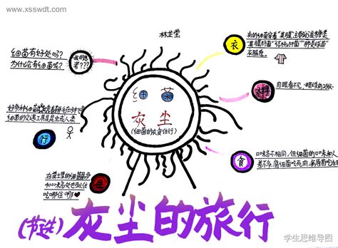 灰尘的旅行思维导图（精选28张） 学生思维导图网