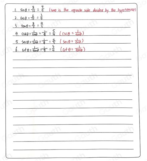 Solved Identify The Equivalent Of The Following Trigonometric Ratio Given The Figure Below 1