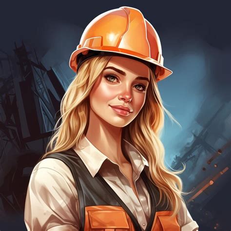 Premium Photo Engineer Cute Young Blonde Smart Girl Civil Worker