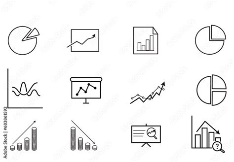 Growing Bar Graph Icon Set Diagram Pie Business Graphs And Charts Icons Statistics And