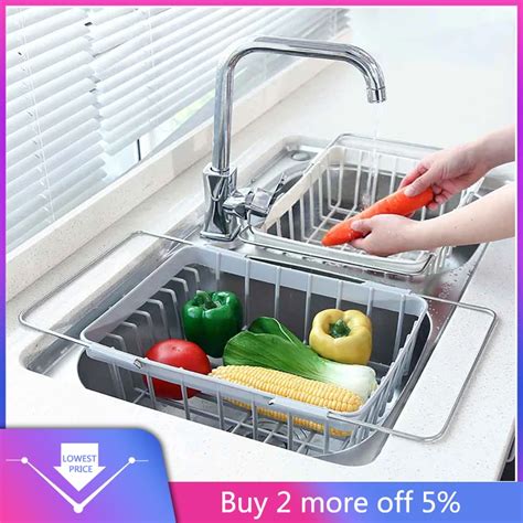 Сушилка для посуды Выдвижная нержавеющая сталь раковина фильтр для воды стойка сливная корзина