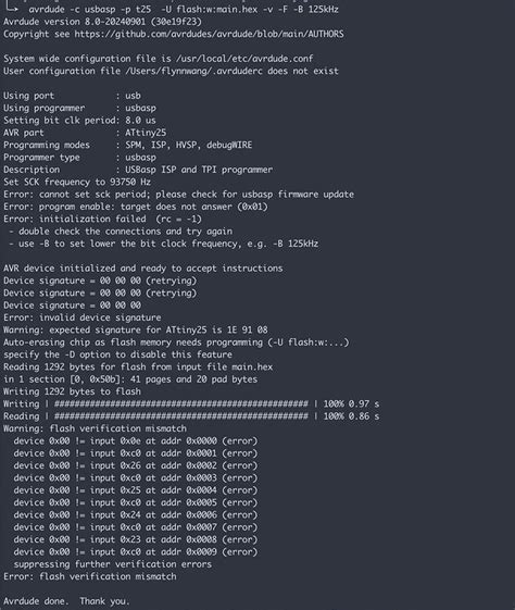 Upload To Attiny25 With Error Invalid Device Signature Uploading Arduino Forum