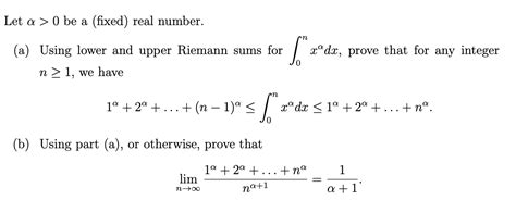 Solved Let α be a fixed real number a Using lower Chegg com