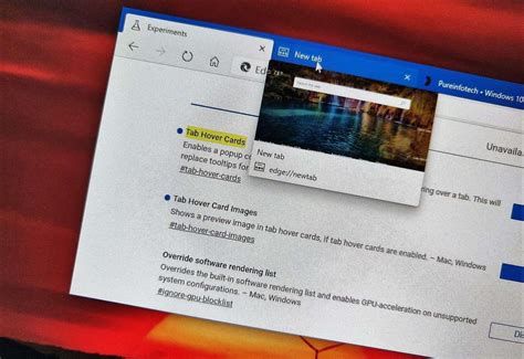 how to enable tab previews with images on microsoft edge pureinfotech