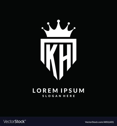 Letter Kh Logo Monogram Emblem Style With Crown Vector Image