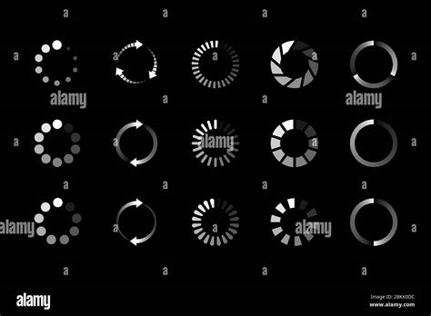 Set Of Website Loading Icon Circle Buffer Loader Or Preloader Vector Illustration Stock Vector