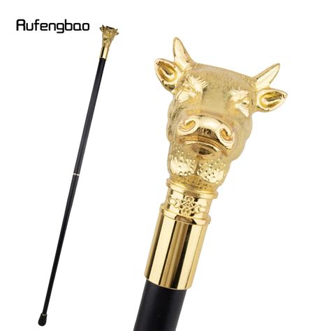 Golden Bull Cattle Bullfight Walking Cane Fashion Cro Gem Golden Bull Cattle Bullfight Walking Cane Fashion Cro Gem